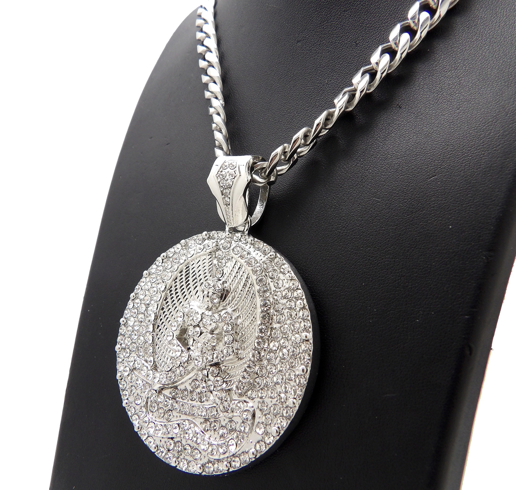 Iced Out 2pac Euphanasia Pendant 9mm/24",30" Stainless Steel Cuban ...