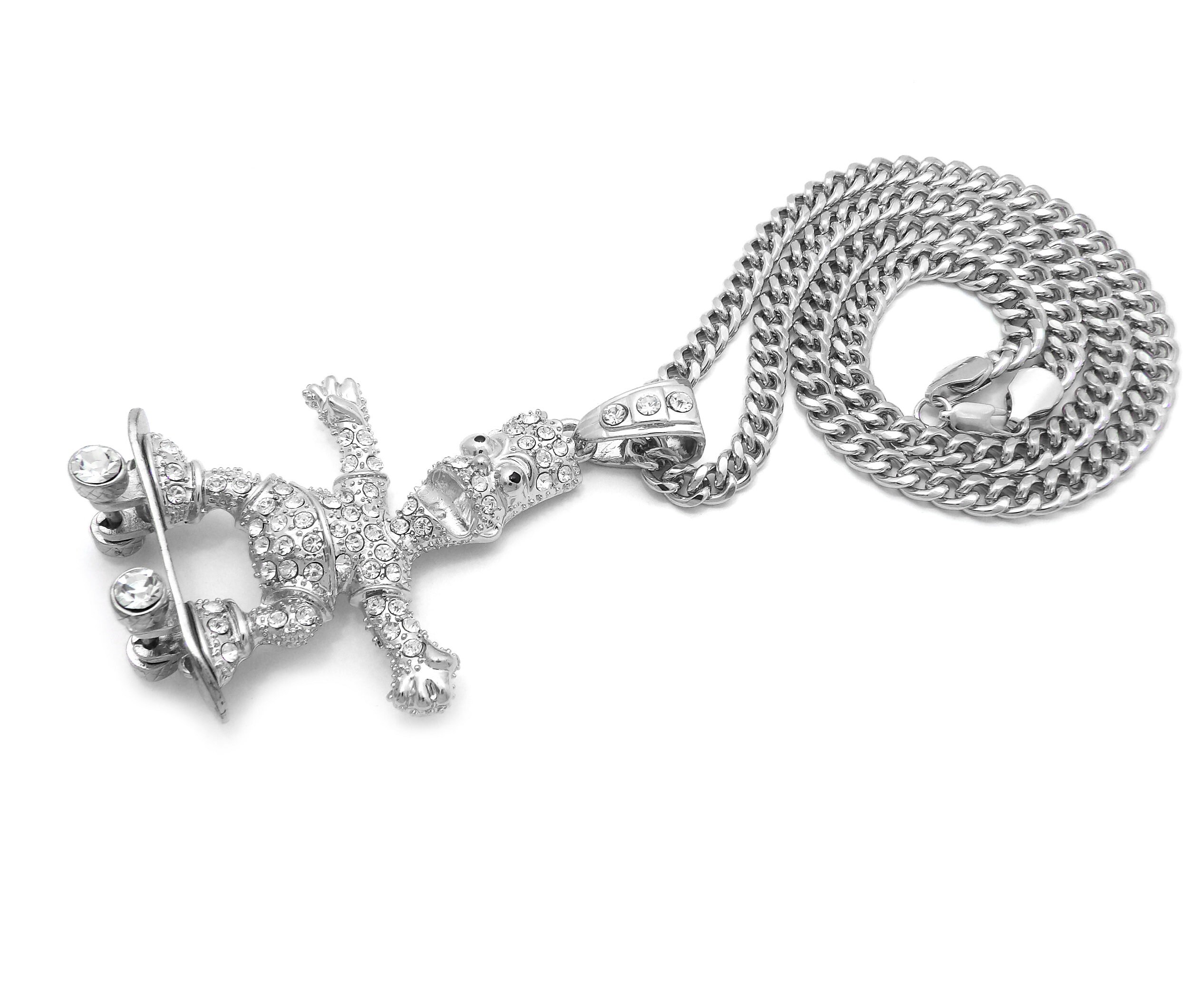 Skateboarding Simpson Pendant 6mm/24",30" Cuban Chain Fashion Necklace ...