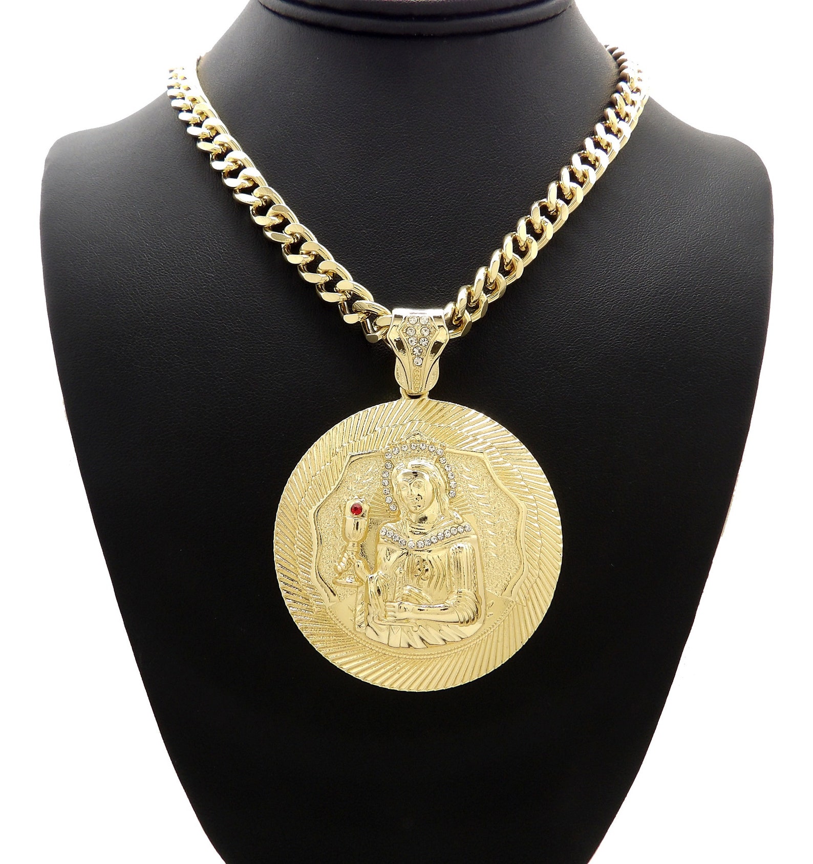 Saint Barbara Pendant 6mm or 9mm/18",20",24",30" Cuban Chain Hip Hop ...