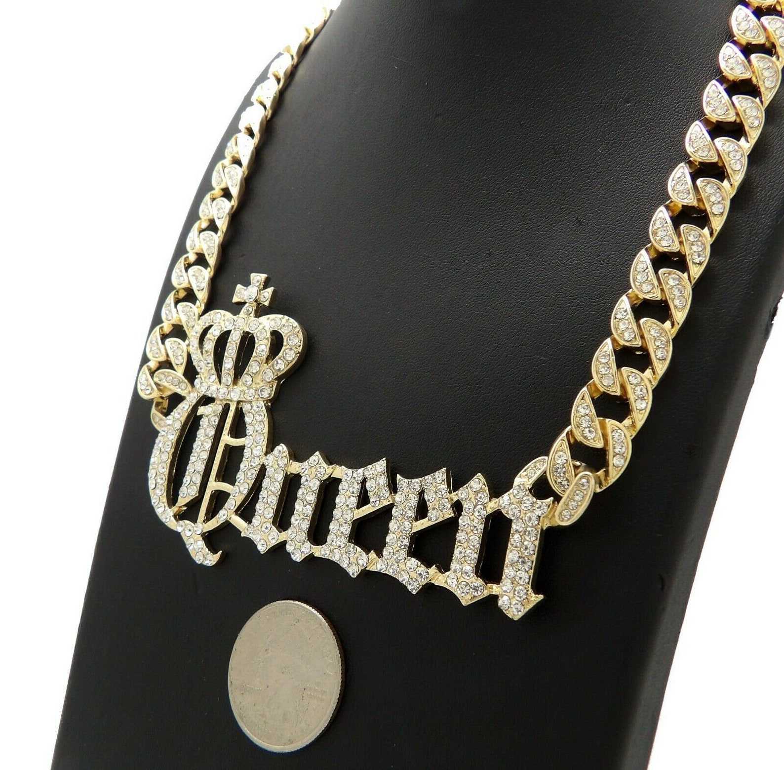 New Iced Out Crown Queen Pendant | Etsy