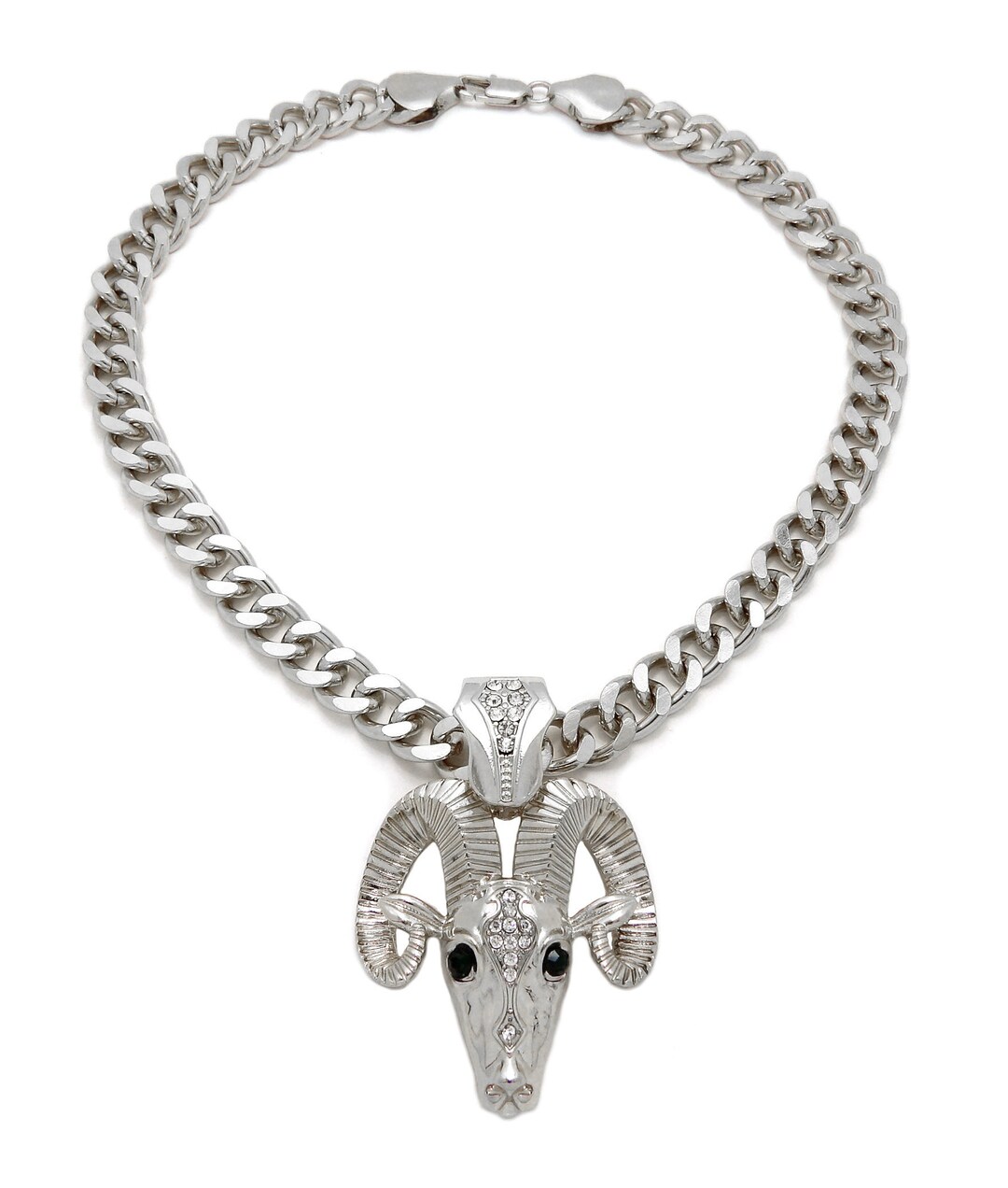New Iced Goat Head Pendant 9mm/18",20",24" Cuban Chain Hip Hop Fashion ...