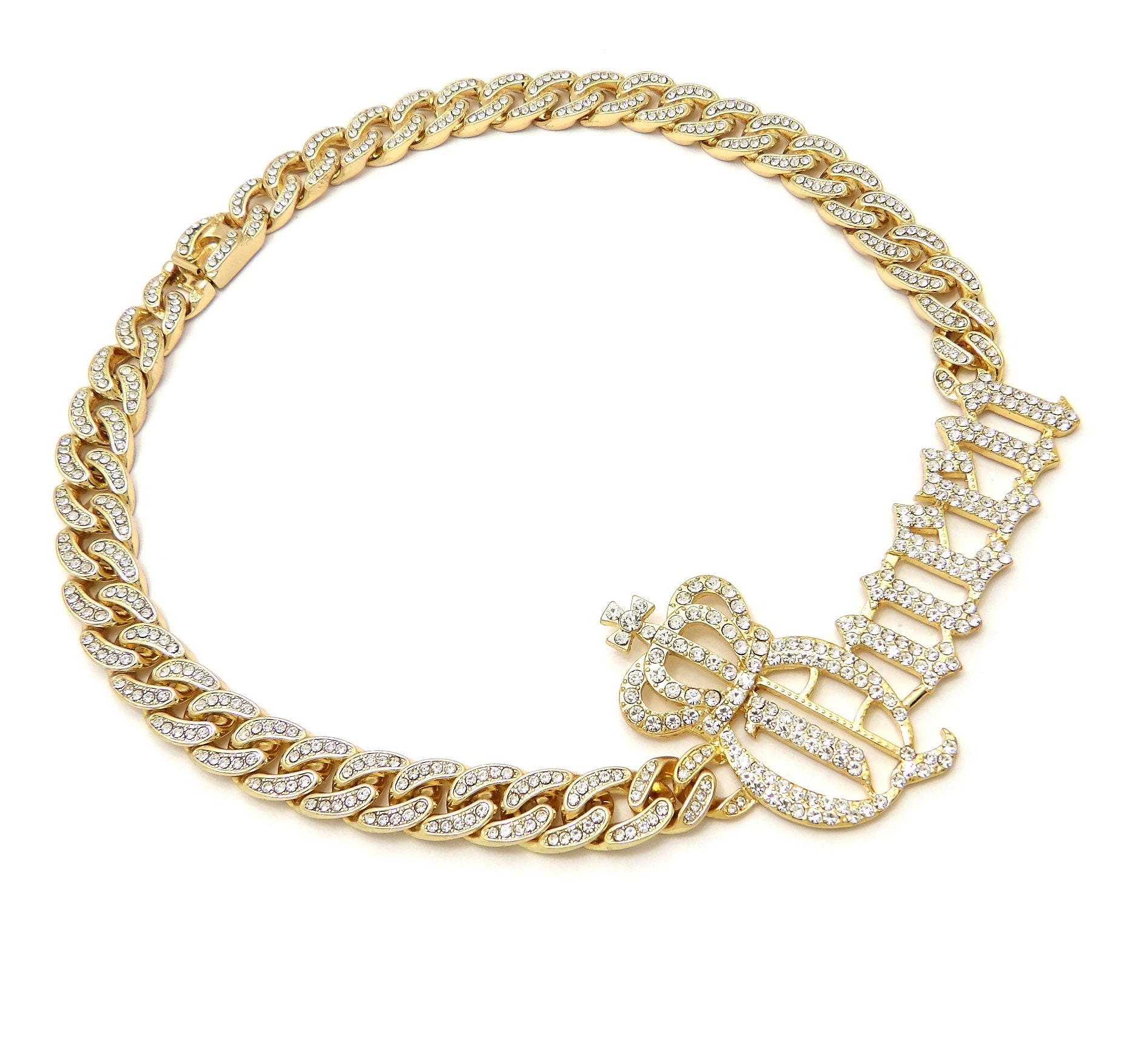 New Iced Out Crown Queen Pendant 12mm/18 Ice Bling Cuban - Etsy