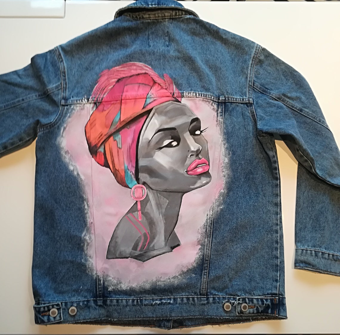 Hand Painted Denim Jacket - Etsy
