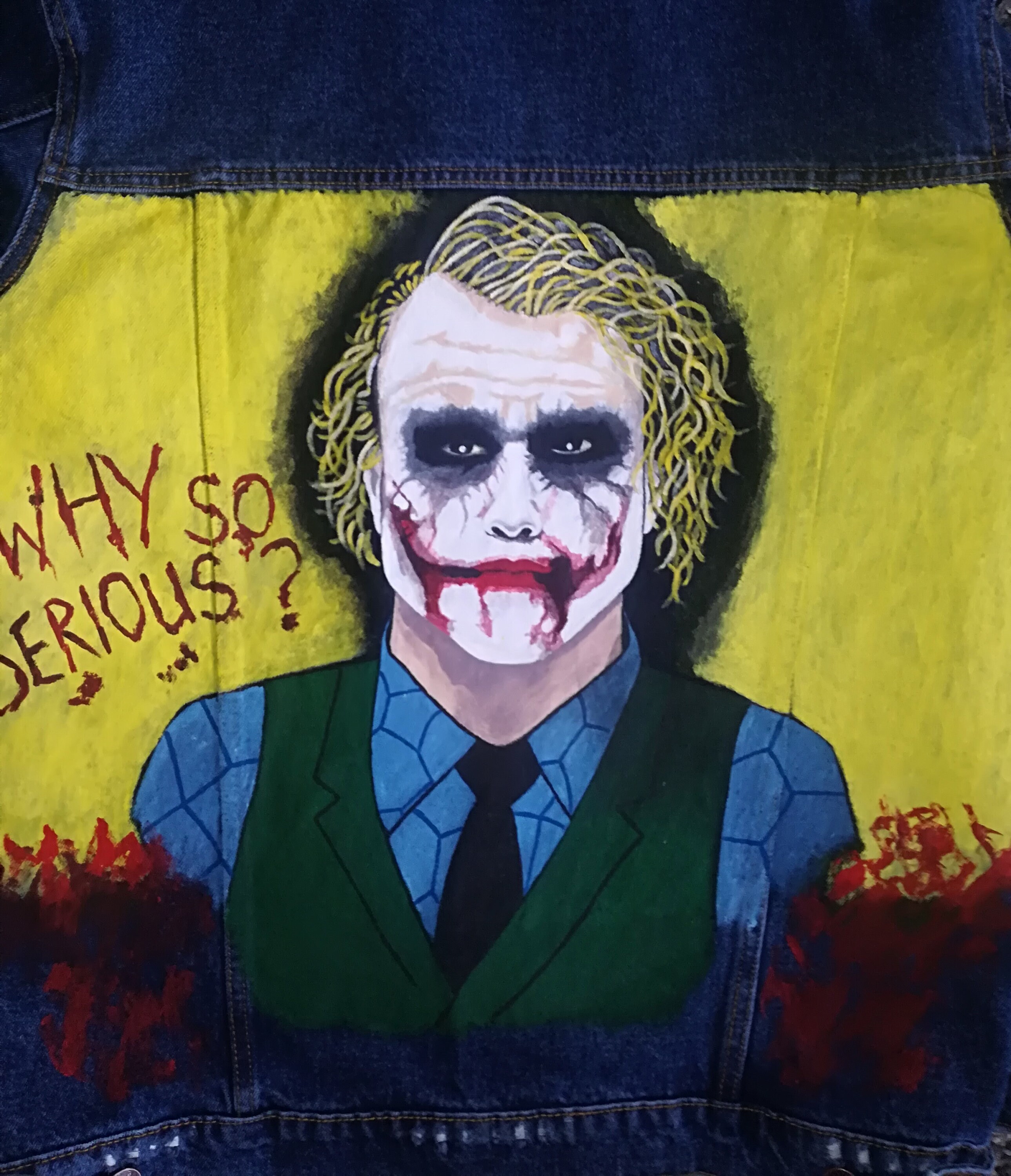 Hand Painted Denim Jacket Joker - Etsy