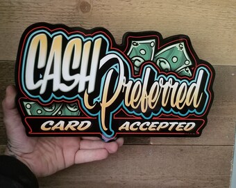 Cash is Preferred Sign - Etsy