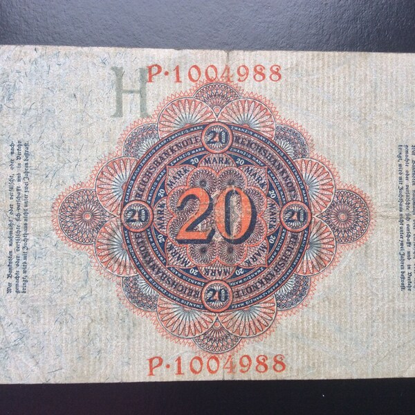 Reichsbanknote 20 Mark 1914 - Etsy