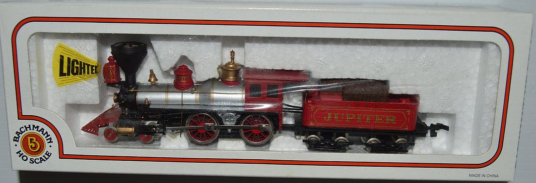 Bachmann American 4-4-0 HO Scale Steam Locomotive and Tender Jupiter ...