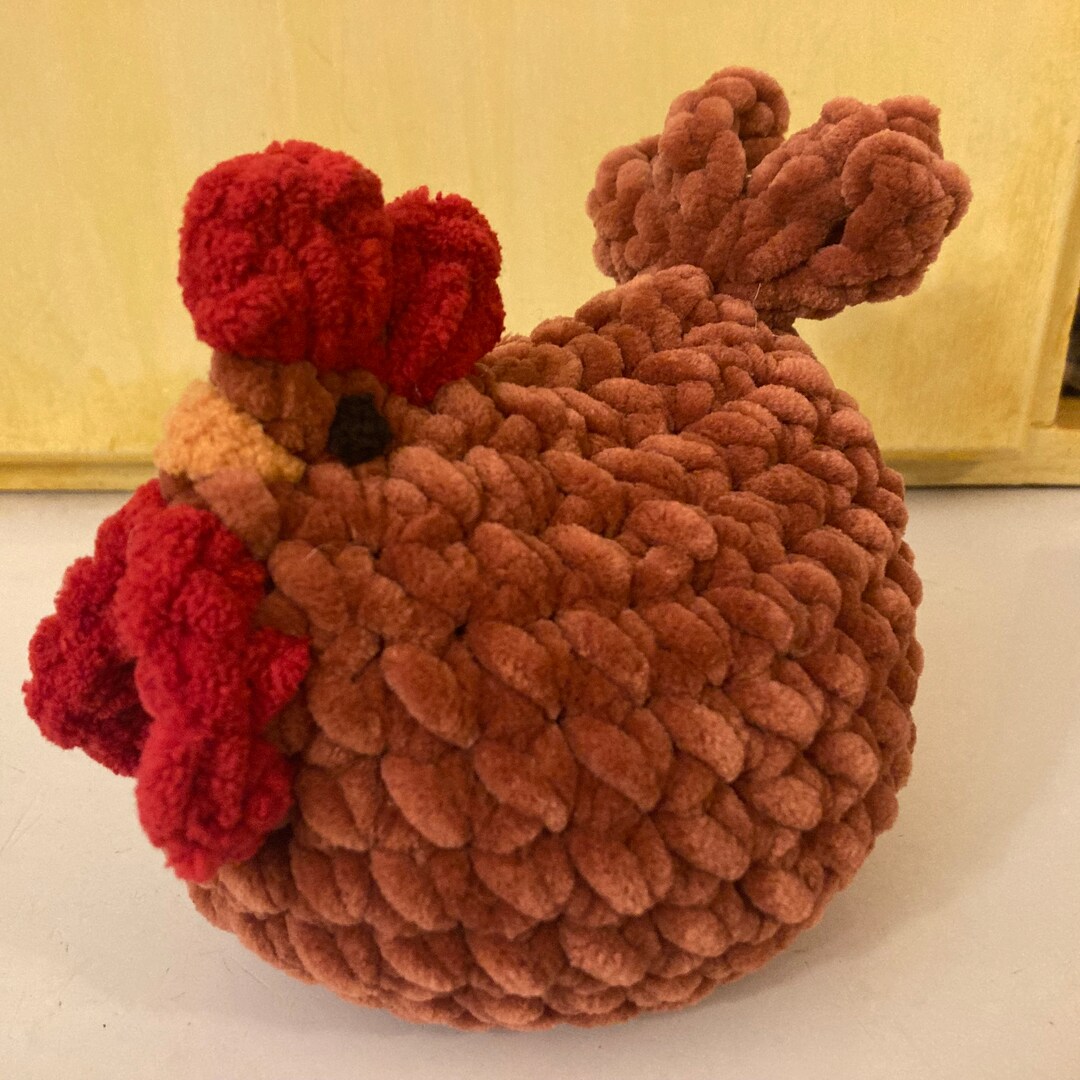 Crochet Chicken Rooster Plushie, Plush Chicken Gift, Handmade Rooster ...