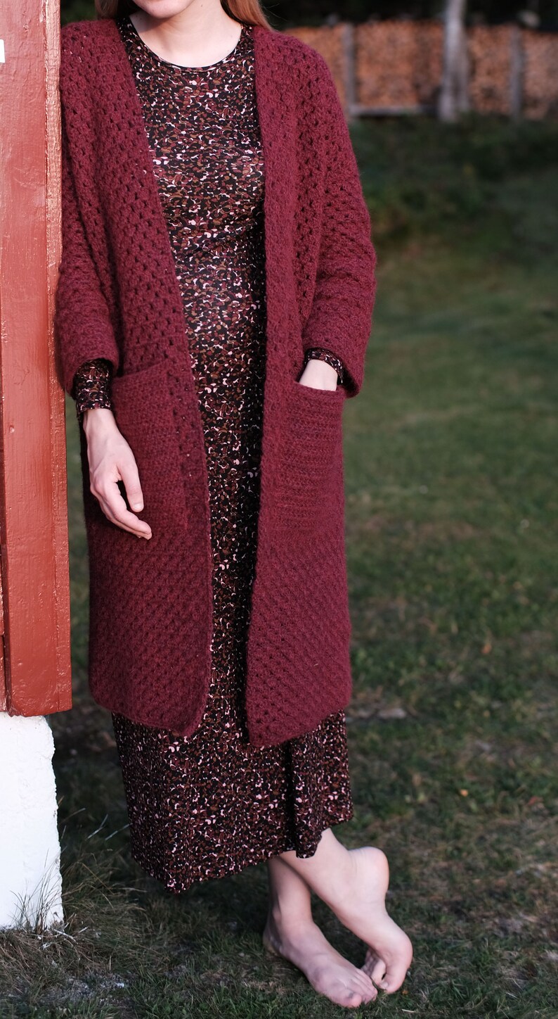 Long Crochet Cardigan PATTERN by highinfibre - Etsy