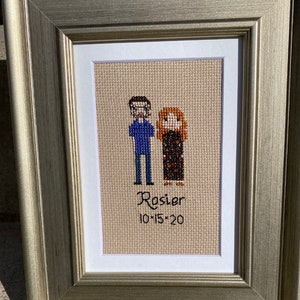 Custom Cross Stitch Portrait: Personalized Wedding, Anniversary, or ...