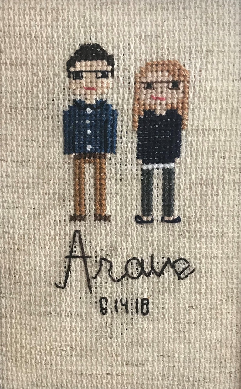 Custom Cross Stitch Portrait: Personalized Wedding, Anniversary, or ...