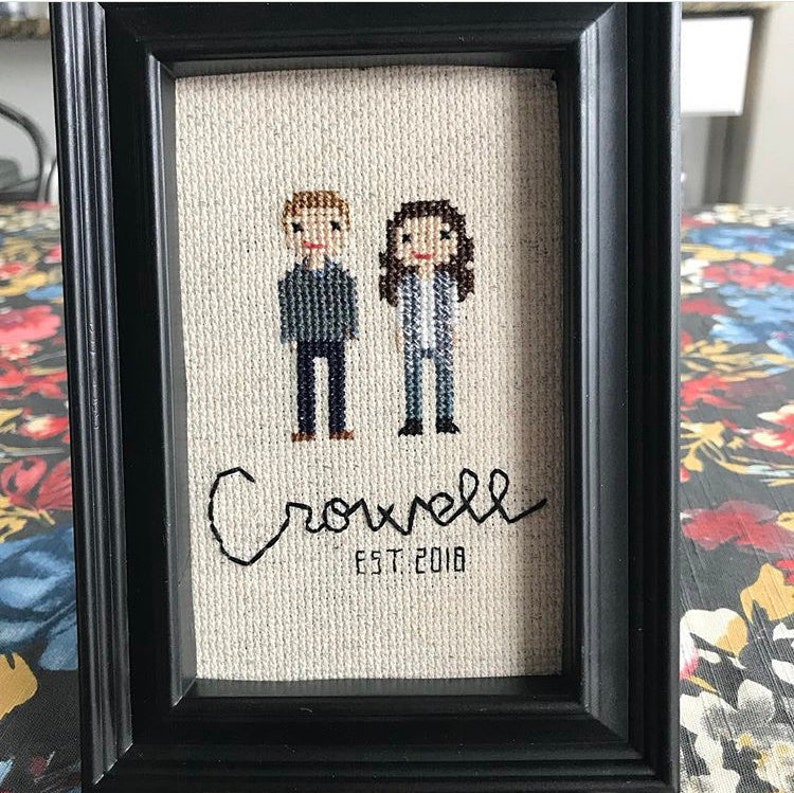 Custom Cross Stitch Portrait: Personalized Wedding, Anniversary, or ...
