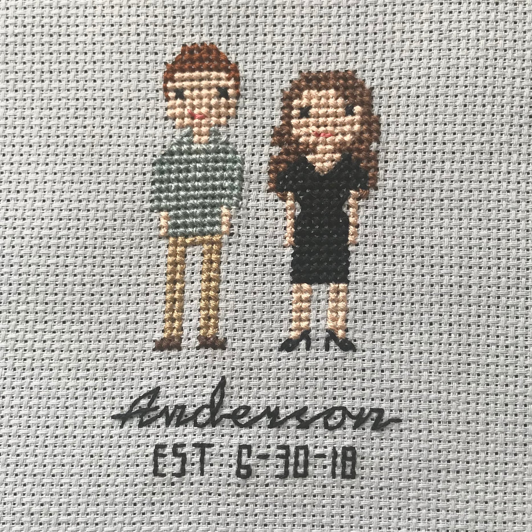 Custom Cross Stitch Portrait: Personalized Wedding, Anniversary, or ...