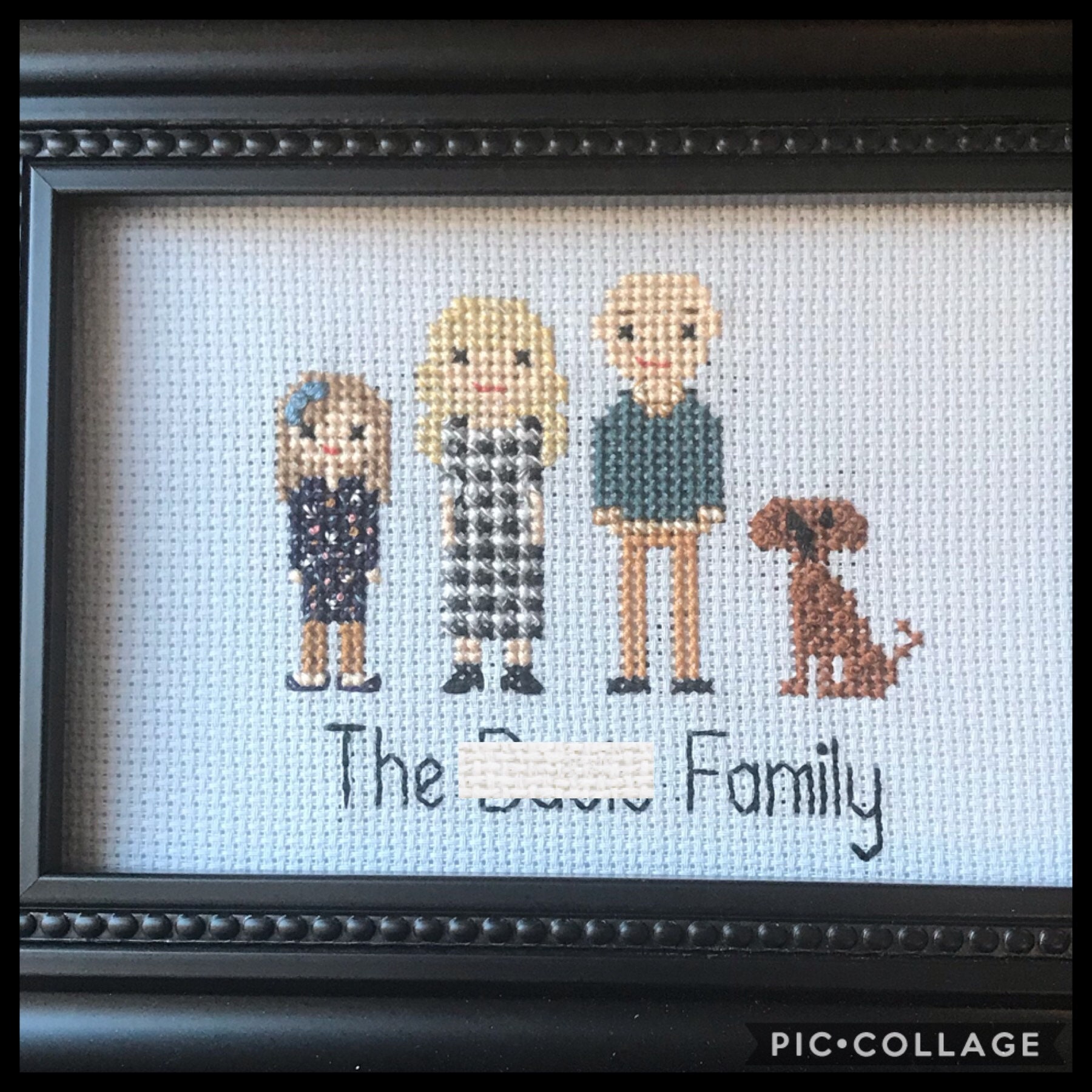 Custom Cross Stitch Family Portrait Personalized Gift Present Birthday ...