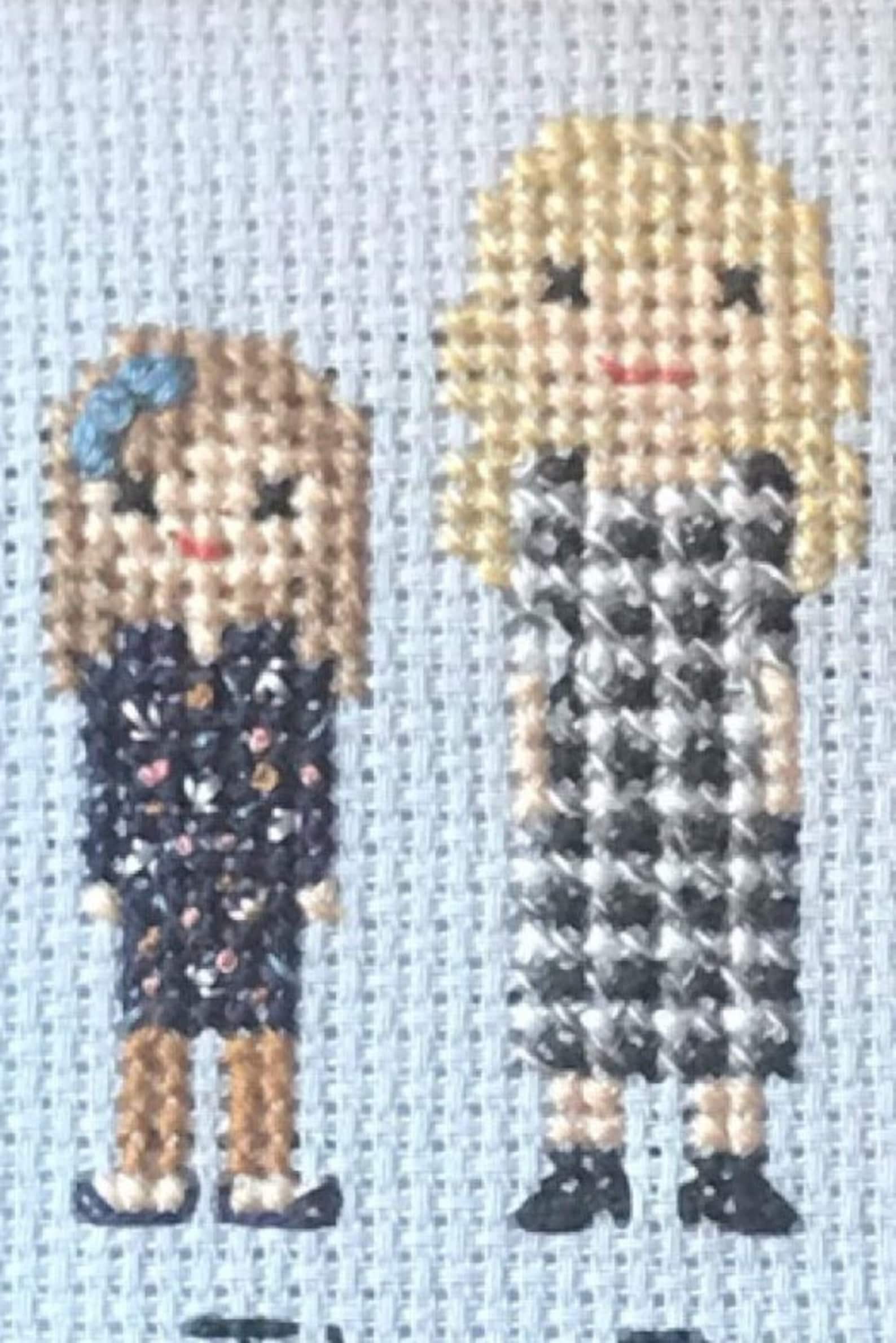 Custom Cross Stitch Family Portrait Personalized Gift Present Birthday ...