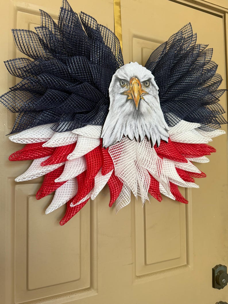 Eagle Wreath, Patrotic Eagle Wreath, 4th July, Spring, American Eagle ...