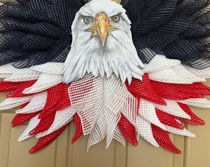Eagle Wreath, Patrotic Eagle Wreath, 4th July, Spring, American Eagle ...