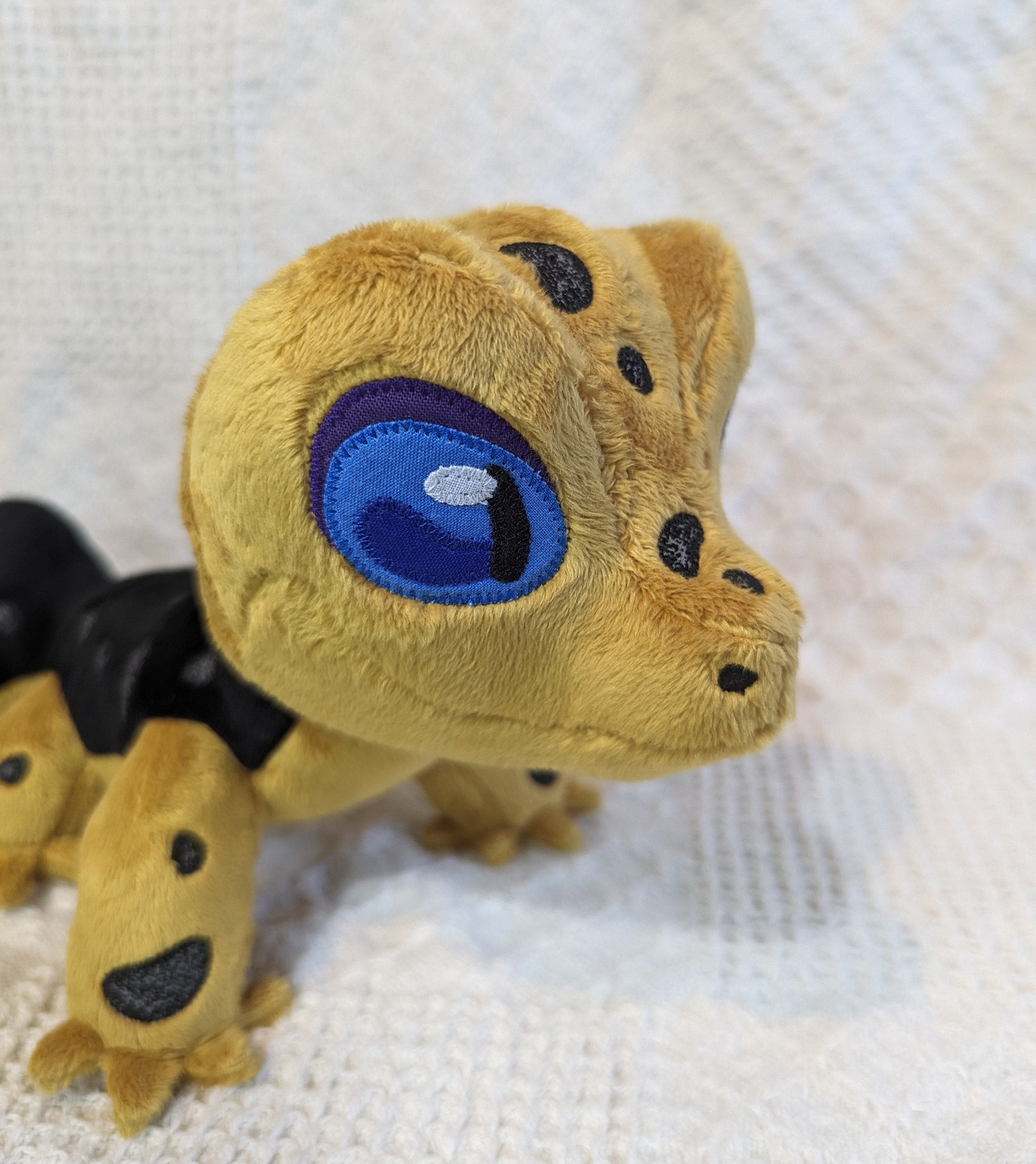 Leopard Gecko Black and Gold Collectible Stuffed Plush Animal - Etsy