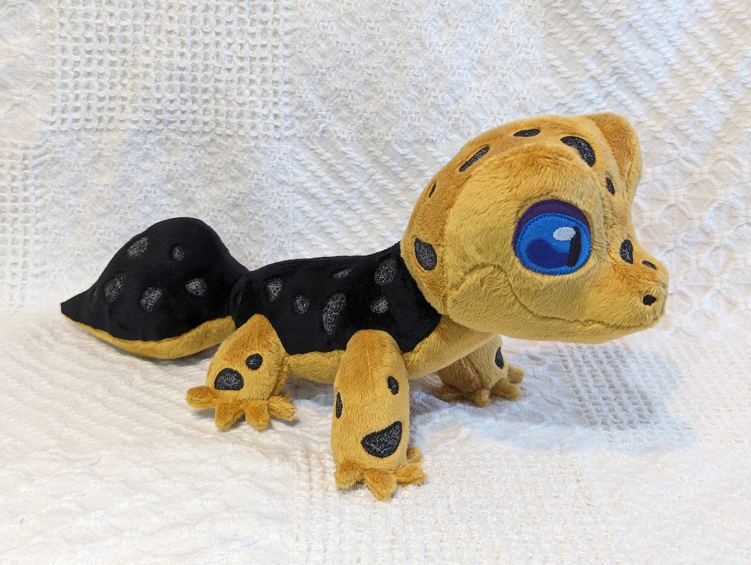 Leopard Gecko Black and Gold Collectible Stuffed Plush Animal - Etsy
