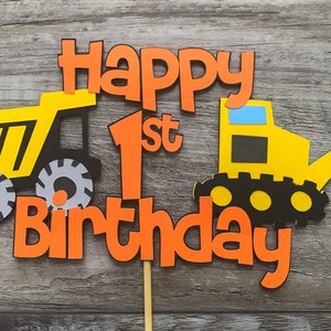 Construction Birthday Cake Topper - Customizable - Etsy