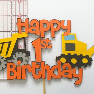 Construction Birthday Cake Topper - Customizable - Etsy