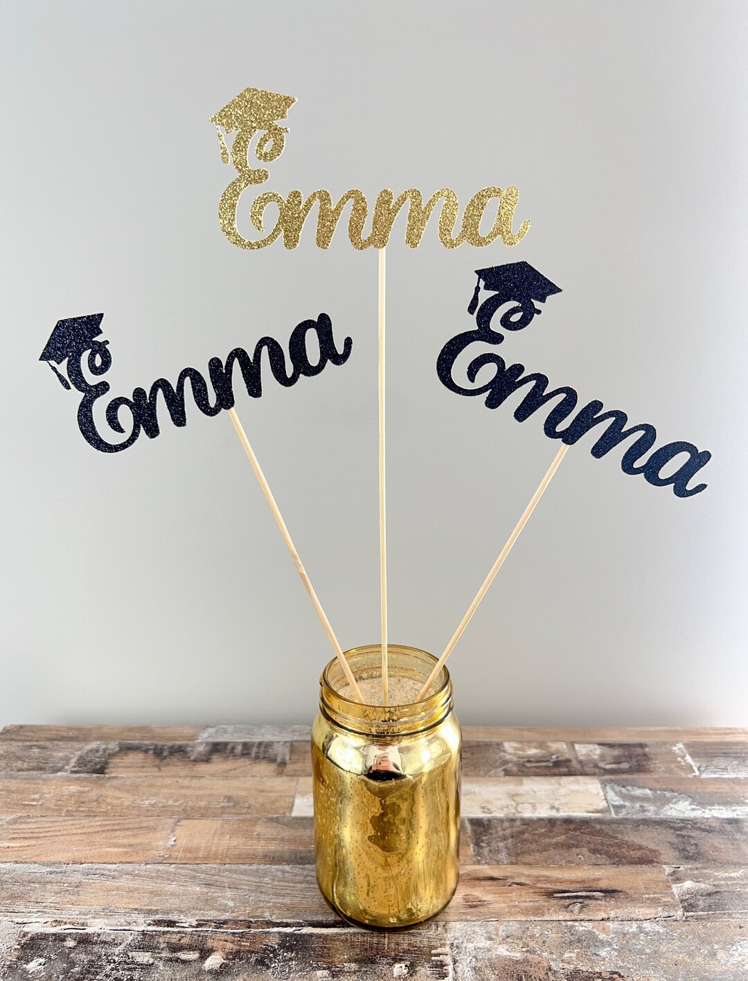 3 Pack Graduation Decoration Name Sticks - Etsy