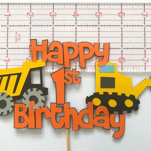 Construction Birthday Cake Topper - Customizable - Etsy