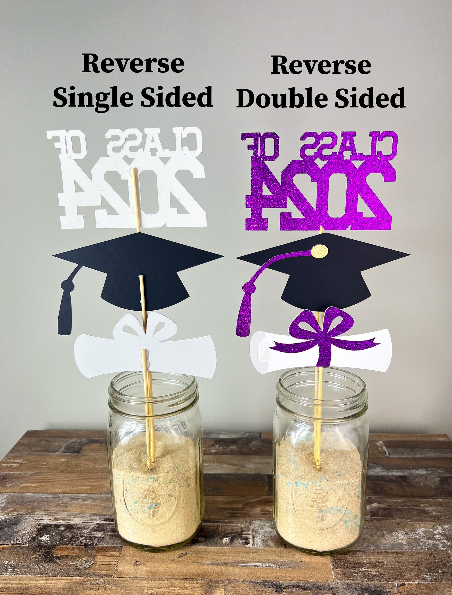 Personalized Graduation Centerpiece Sticks: Photo Mount, Name, Class of ...