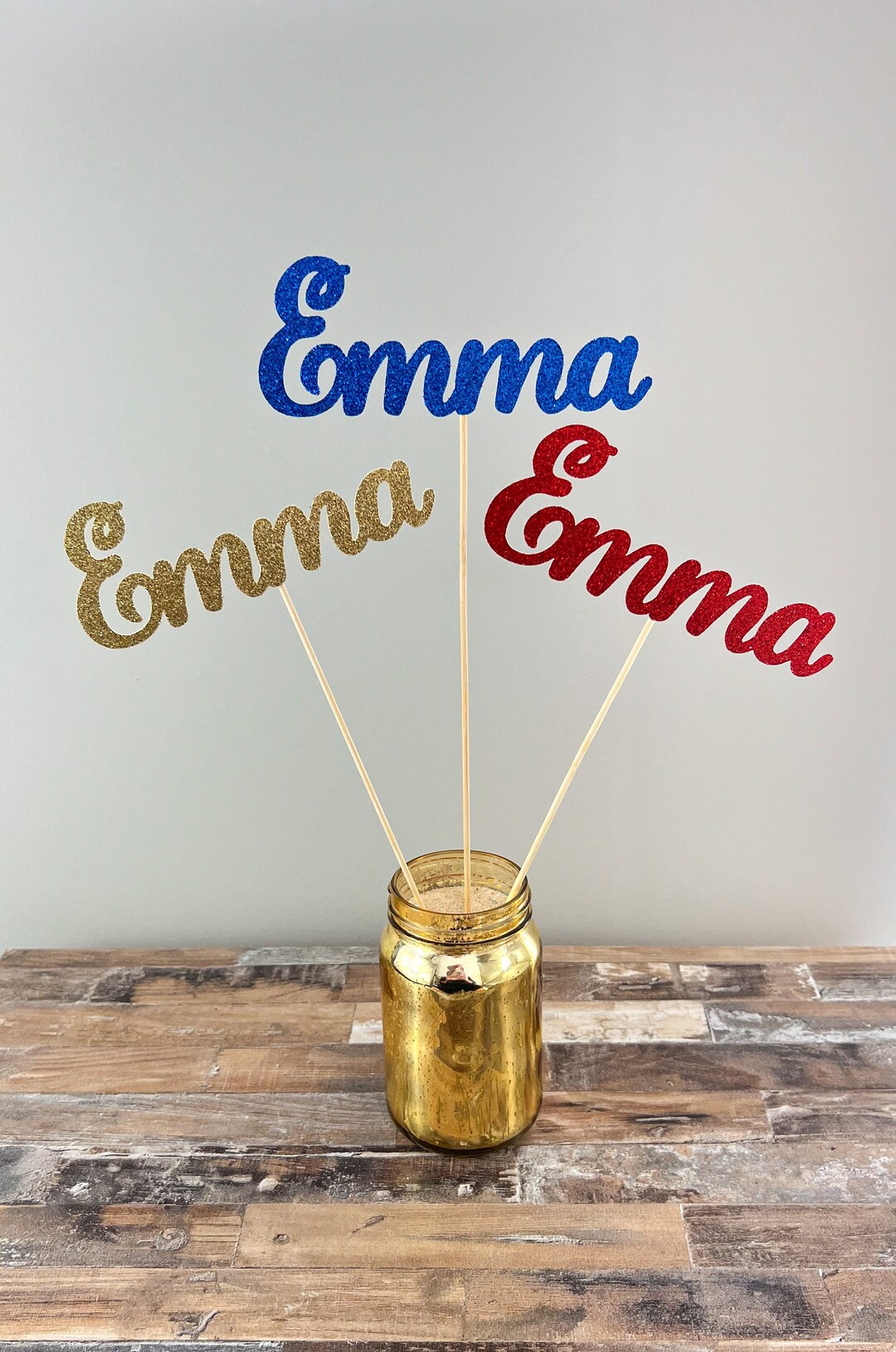 3 Pack Cursive Name Sticks - Etsy