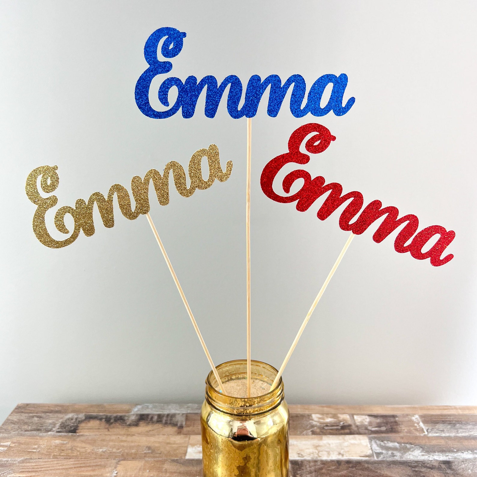 3 Pack Cursive Name Sticks - Etsy