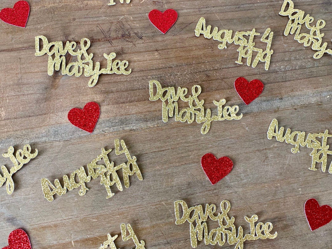 Anniversary Party Confetti - Personalized / Large Wedding Confetti ...