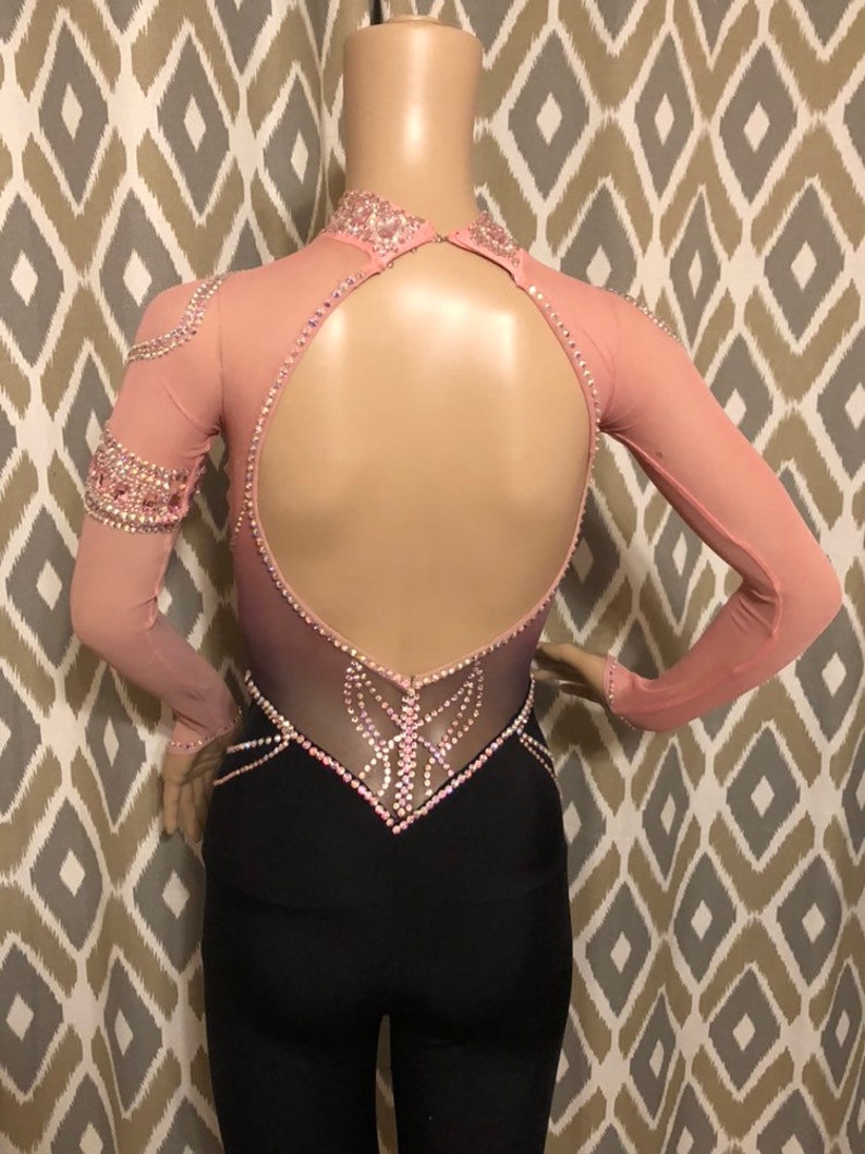 Hand-made in USA/ Sleeveless Mesh Lycra Unitard Dress for Figure ...