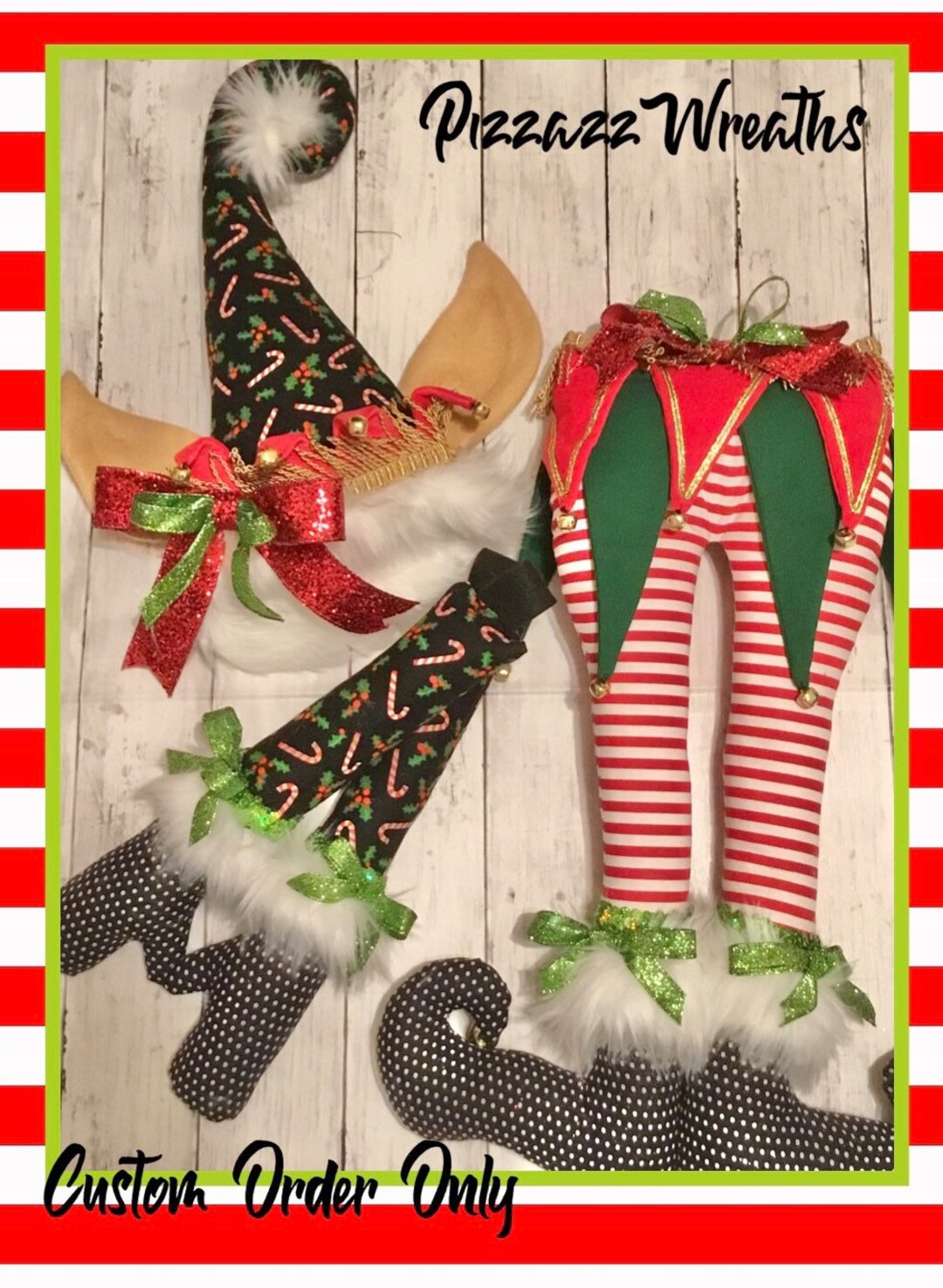 Christmas Elf, Elf Wreath Attachment, Elf, Winter Elf, 4 Pc Elf Set ...