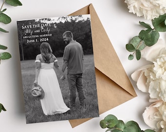 Editable Save the Date 3 Photos, Date Overlay, Classic and Simple ...