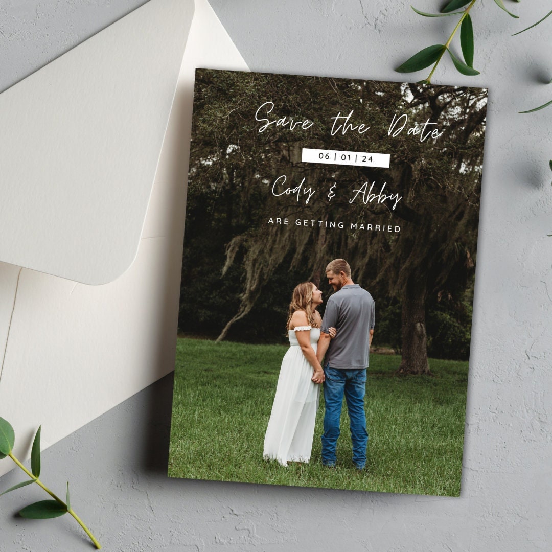 Editable Save the Date - Full Photo, Classic and Simple Design, Edit ...