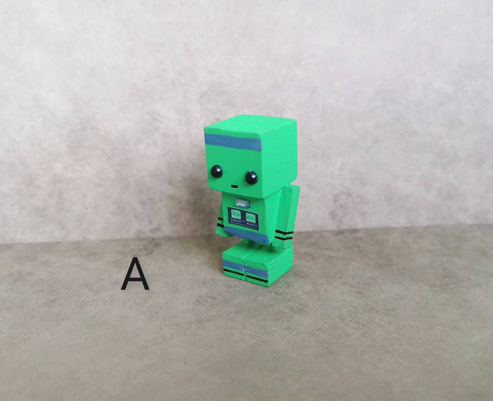 Miniature wooden robots. Cute robot figurines | Etsy