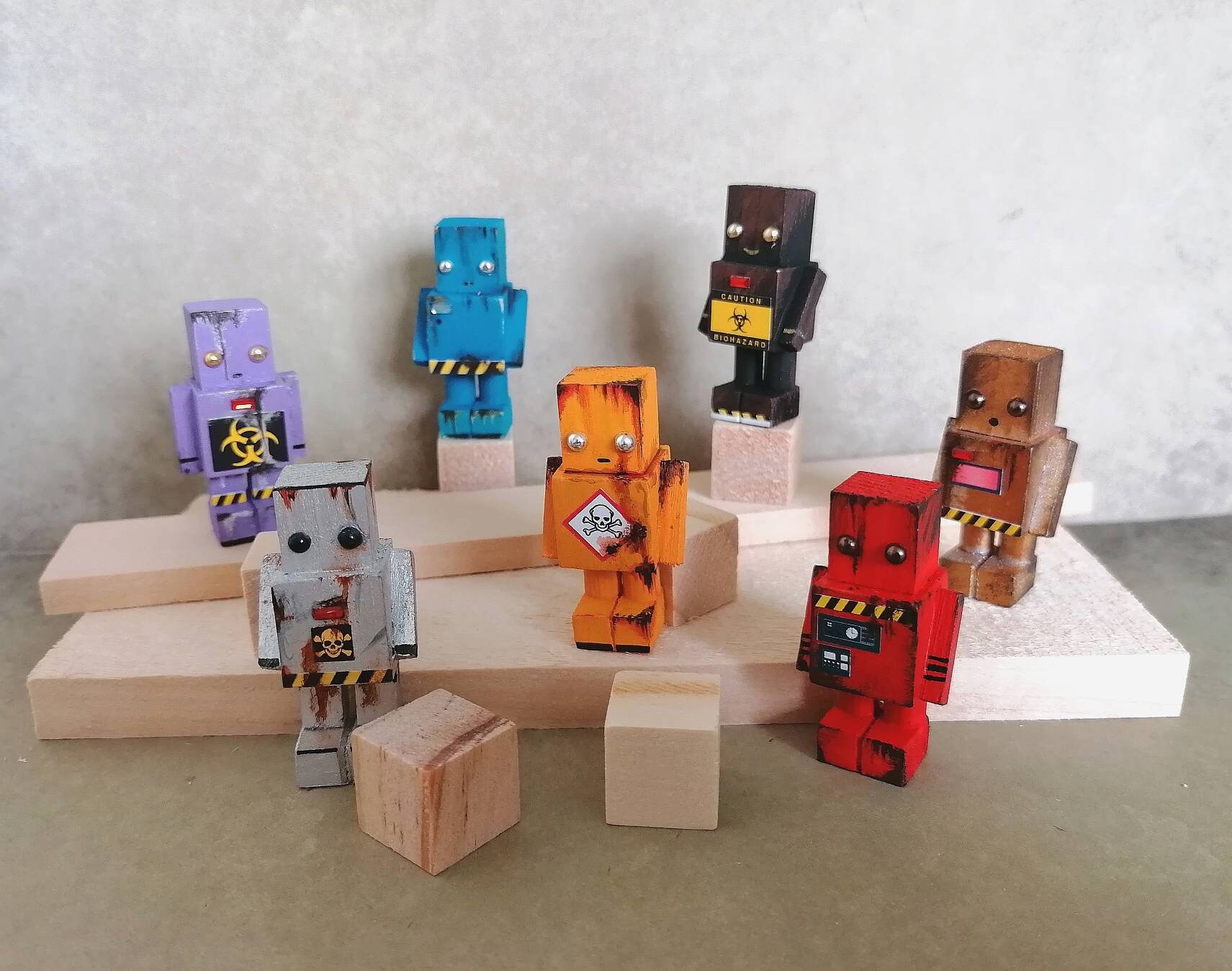 Rusty Robots. Collectable Wooden Robot Figurines. | Etsy UK
