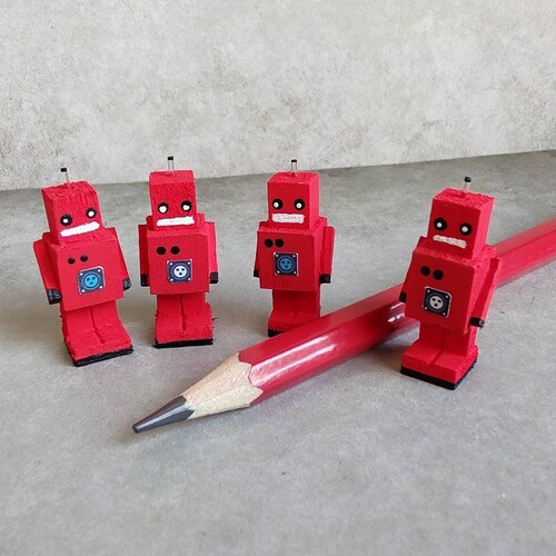 Rusty Robots. Collectable Wooden Robot Figurines. - Etsy UK