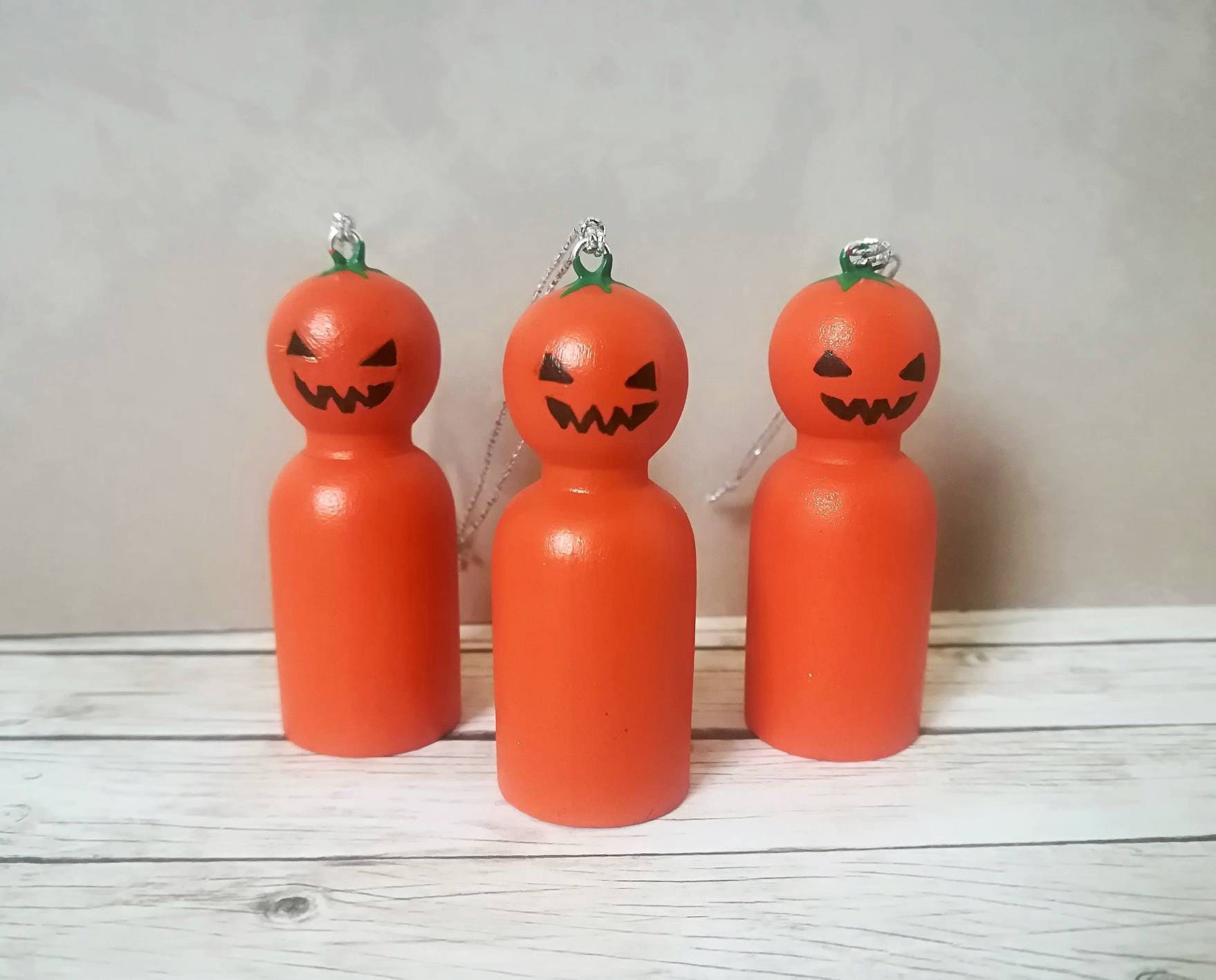 Halloween Wooden Peg Dolls Monster Ornaments. - Etsy