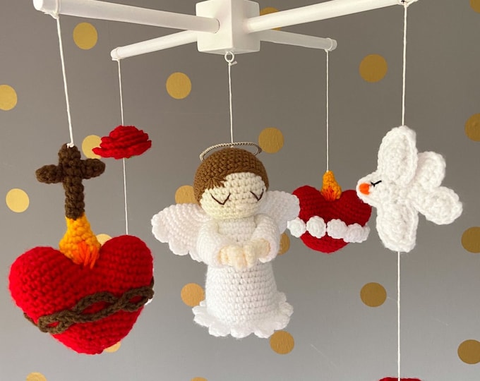 Sacred Heart of Jesus/ Angel - Baby Mobile - Etsy
