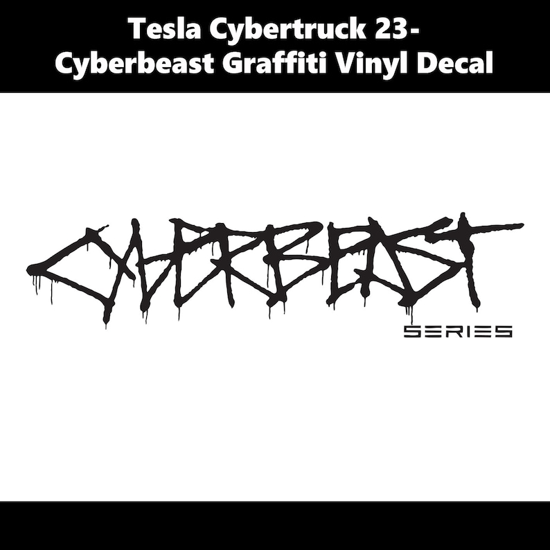 For Tesla Cybertruck 2023- Rear Bed Door Cyberbeast Series Graffiti ...