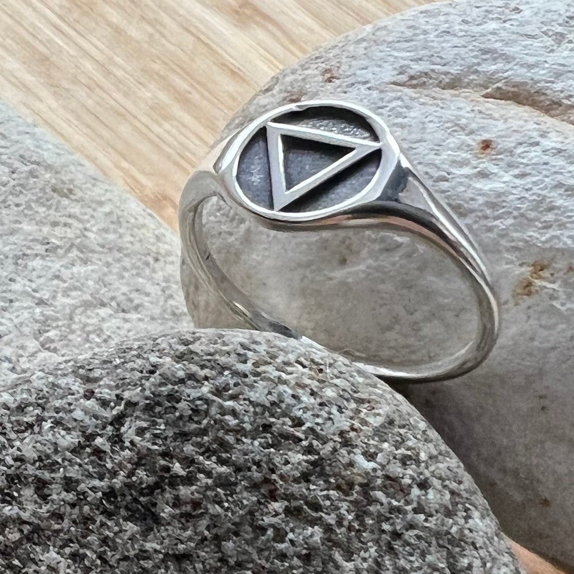 AA Symbol Silver Signet Ring. - Etsy