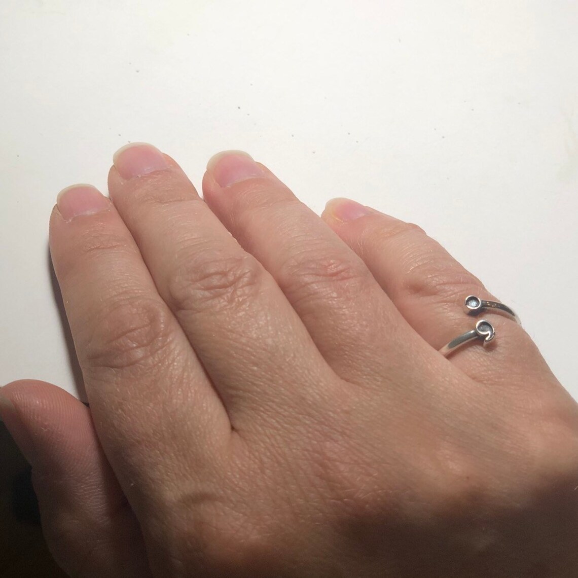 Semicolon Ring With Two Birthstones - Etsy