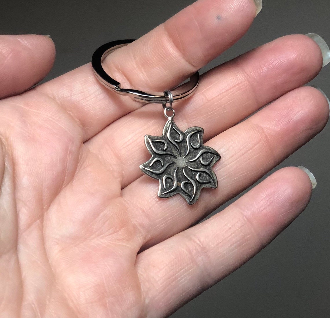 Unisex. Eating Disorder Recovery Keychain. Eternal Strength (silver 925 ...