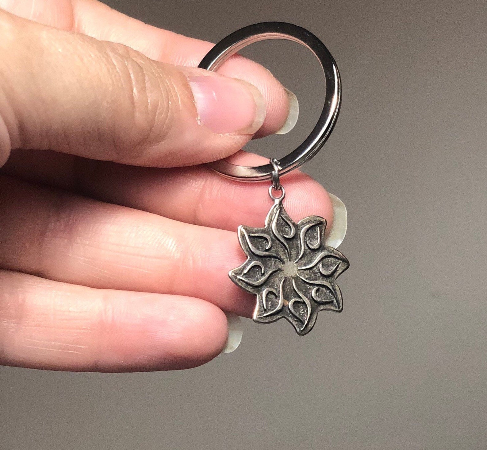 Unisex. Eating Disorder Recovery Keychain. Eternal Strength (silver 925 ...