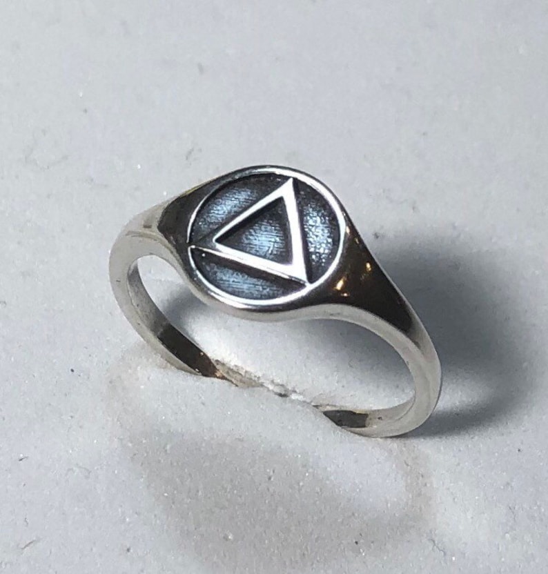 AA Symbol Silver Signet Ring. - Etsy