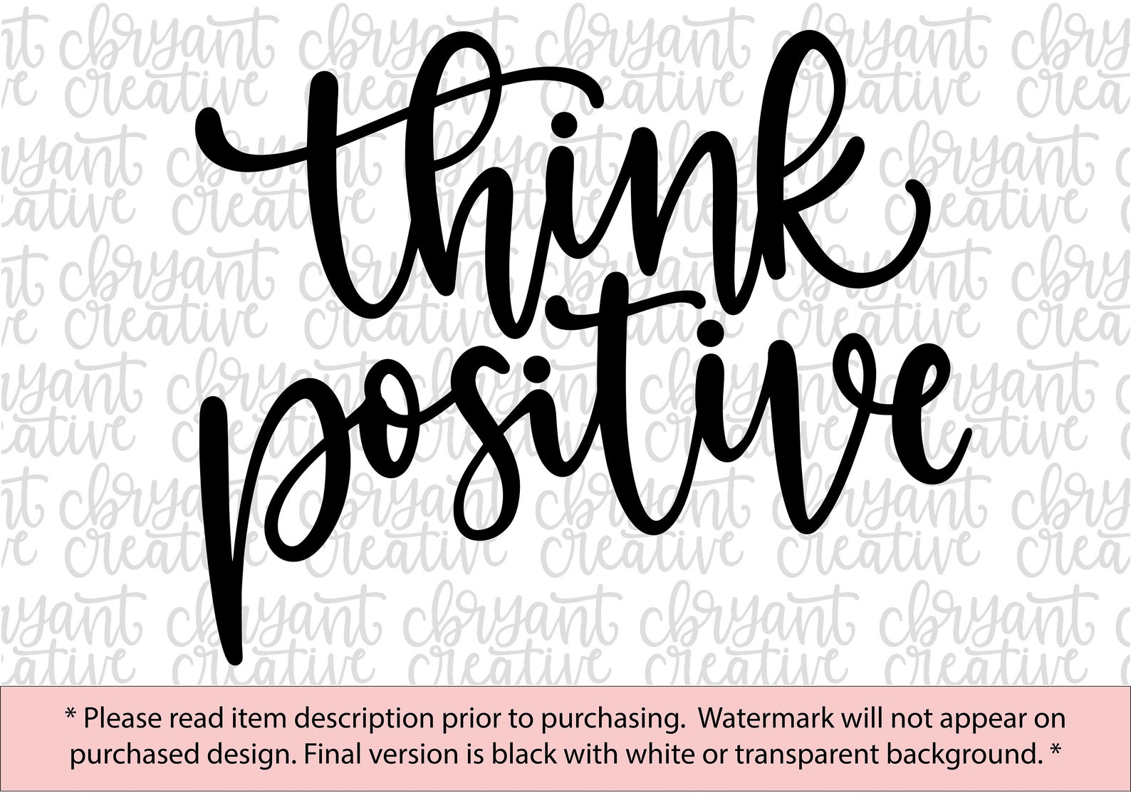 Think Positive SVG Zip File Containing Svg Jpg Png Dxf | Etsy