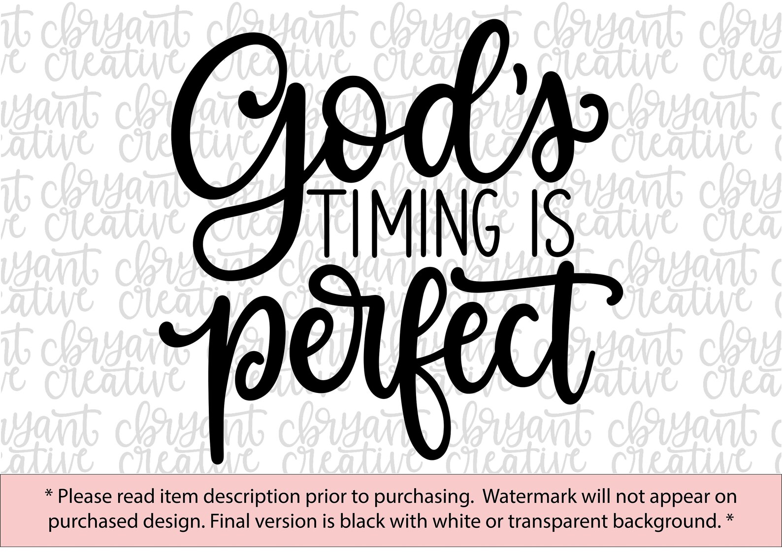 God's Timing is Perfect Hand Lettered SVG Zip File Containing Svg, Jpg ...