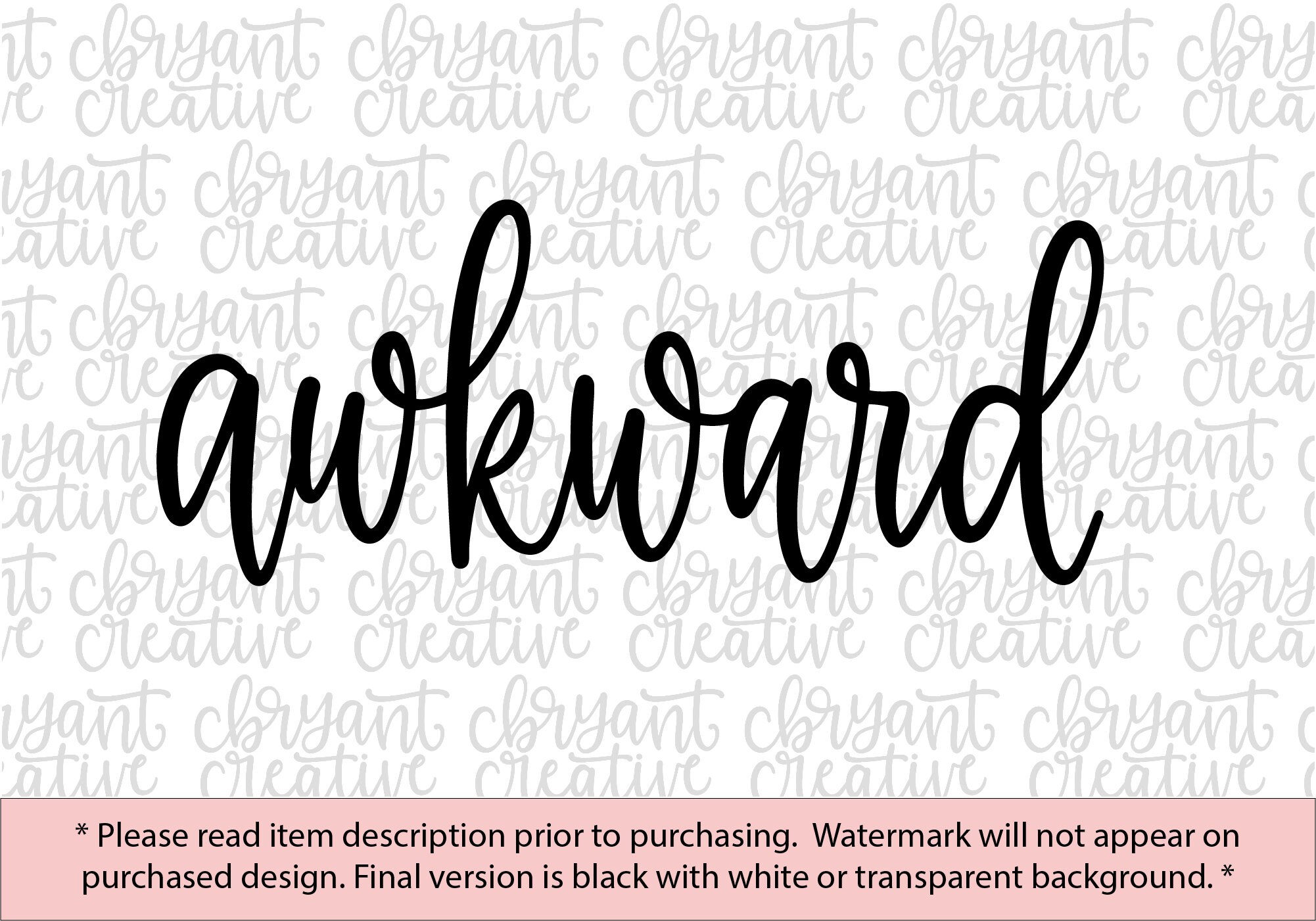 Awkward Hand Lettered SVG Zip File Containing Svg Jpg | Etsy