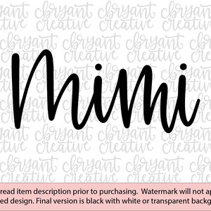 Mimi SVG | Zip File Containing Svg, Jpg, Png, Dxf, and Eps | Silhouette ...